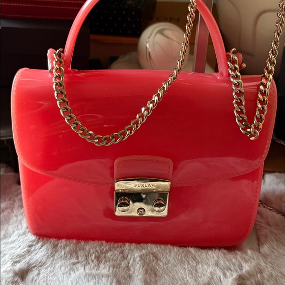 Furla | Bags | Furla Glossy Red Mini Jelly Candy Bag With Crossbody ...